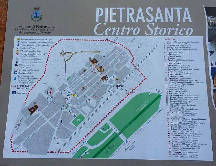 zona a traffico artistico di Pietrasanta cartina